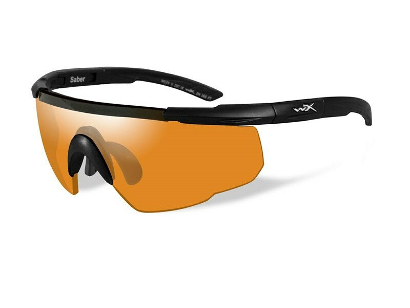 Очки стрелковые Wiley X Saber ADV / Светло-рыжая / Черная матовая