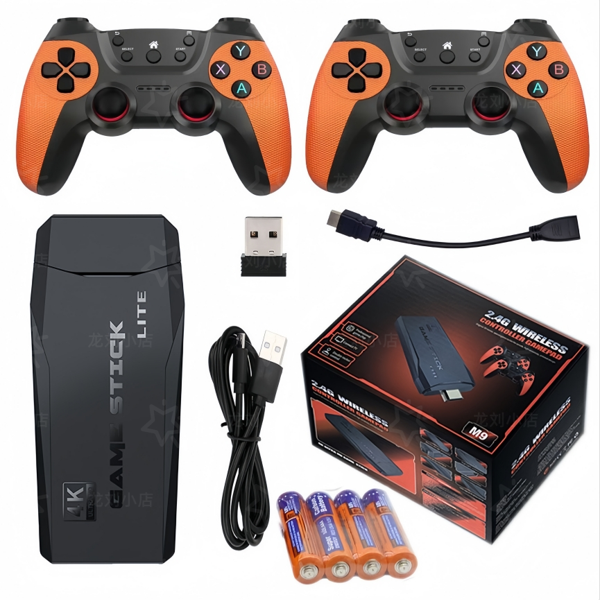 M9 Arcade Game Console 64GB с 21000 мАч батареей, беспроводные двойные заряжающие контроллеры для телевизионных игр