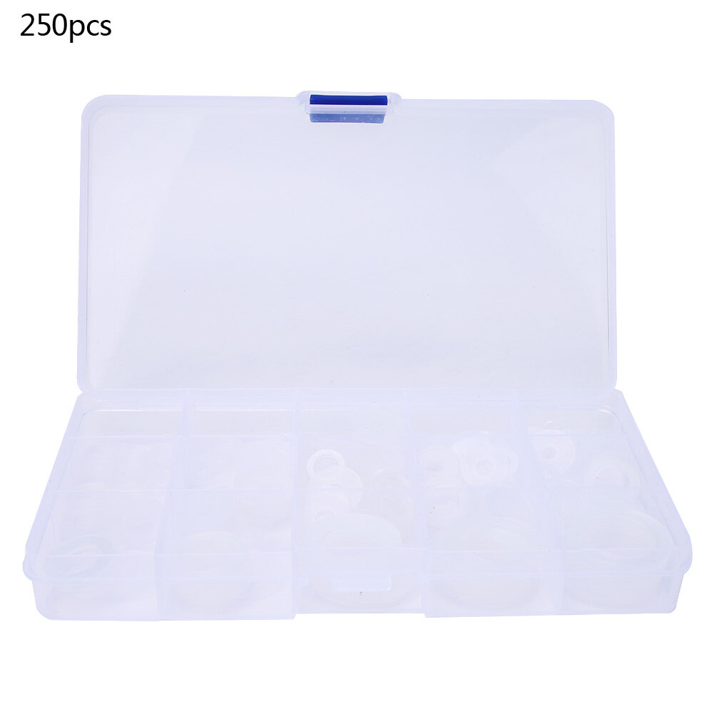 Набор из 250 нейлоновых плоских шайб для водопроводных труб, герметизирующих прокладок.