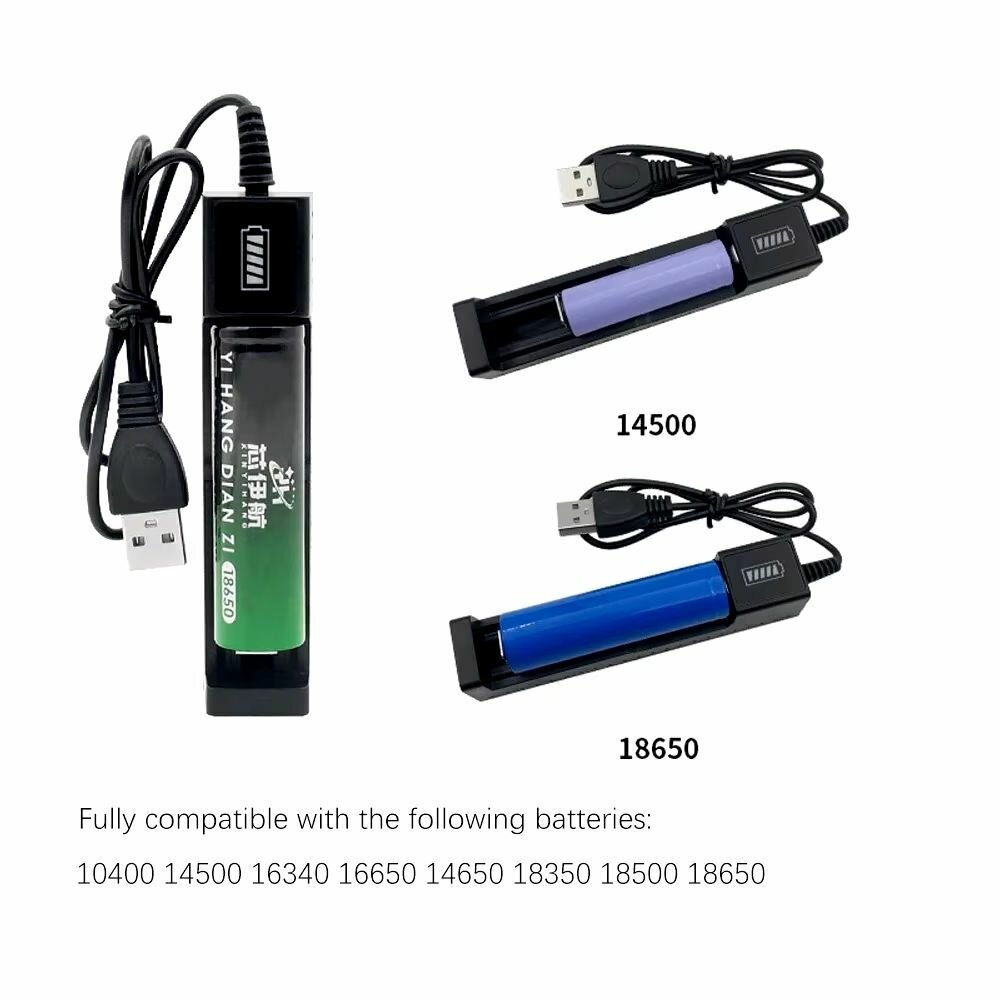Зарядное устройство для аккумуляторов с USB, независимая зарядка,18650,14500,16340 и т. д.