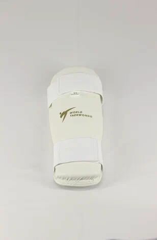 Защита голени для тхэквондо LUX белая/ защита ног для тхэквондо люкс