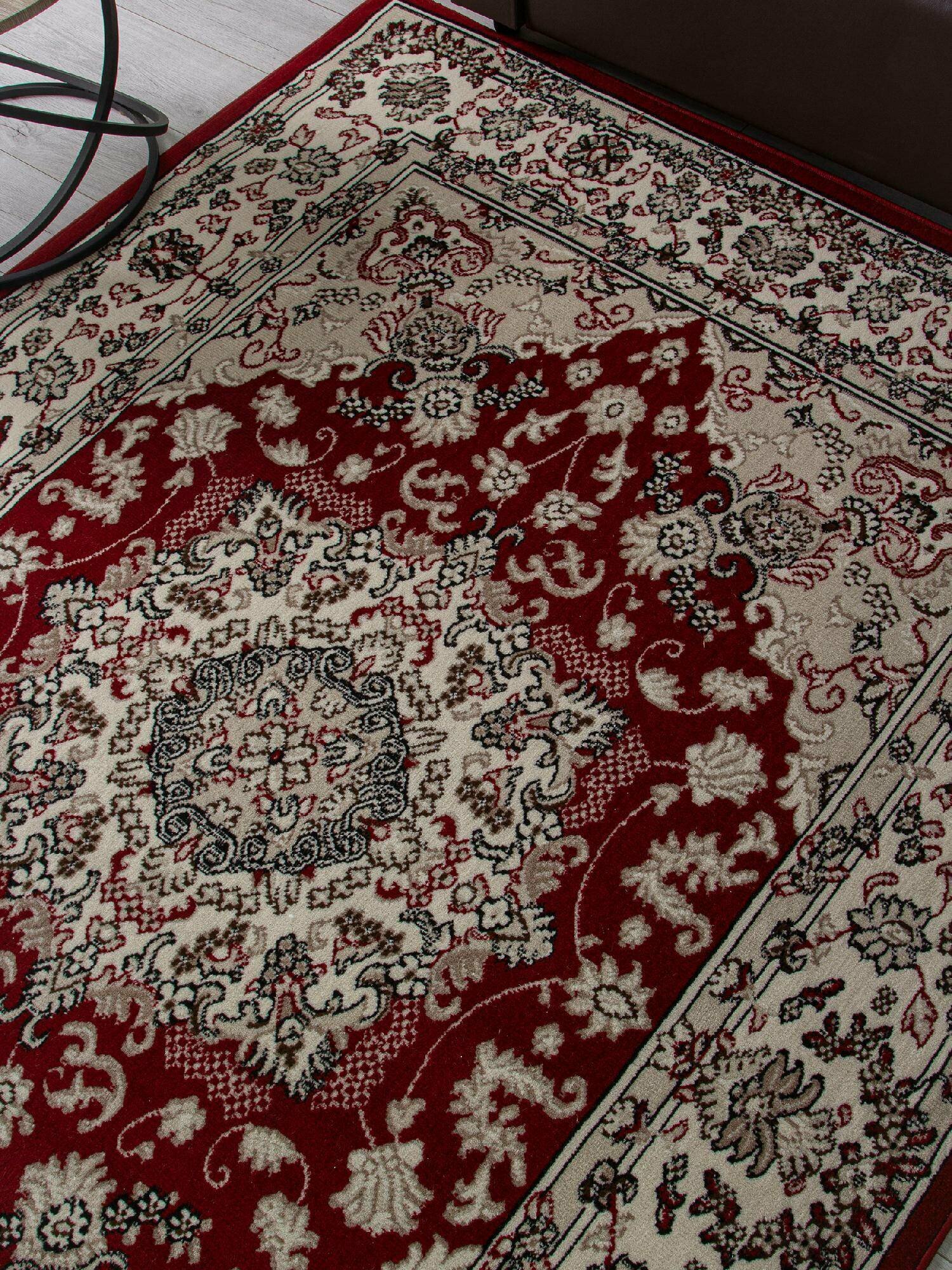 Ковер на пол в гостиную в спальню 250х500 см бежевый классический ворс 7 мм 342722 KoverVDom