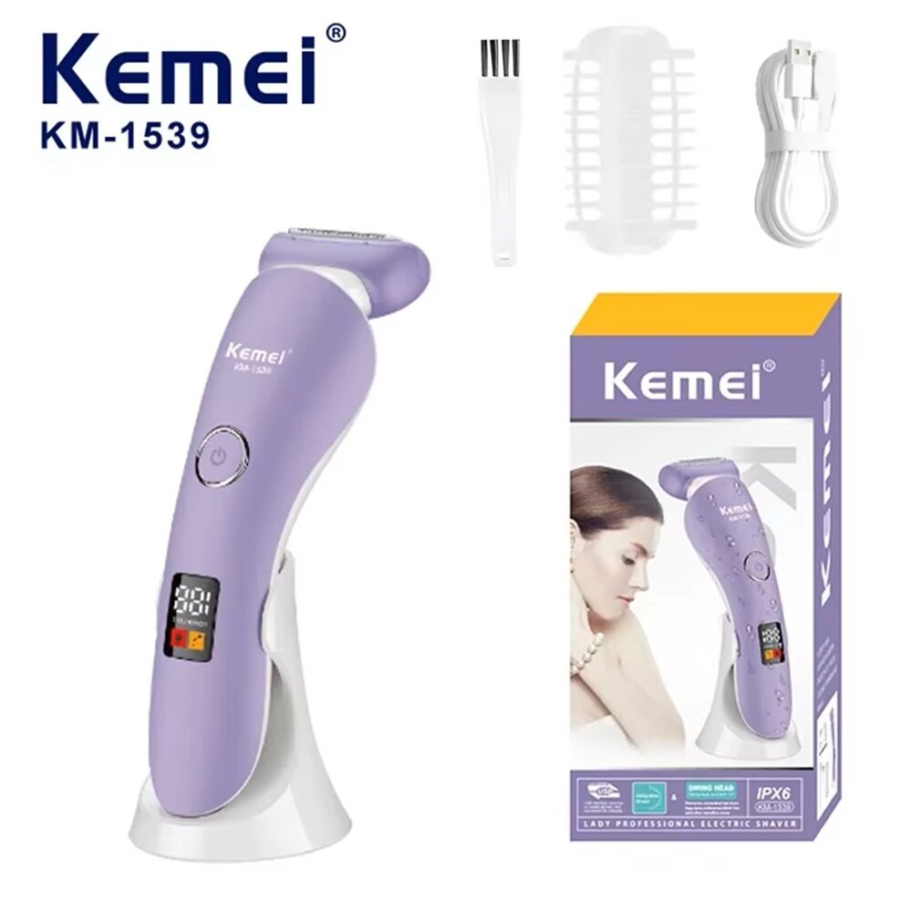 Электрическая бритва-триммер Kemei , для женщин, аккумуляторная