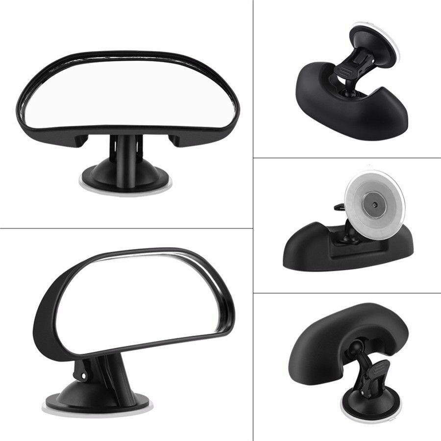 Регулируемое детское зеркало заднего вида для авто | С присоской | Черное | Для контроля ребенка | 1 шт.