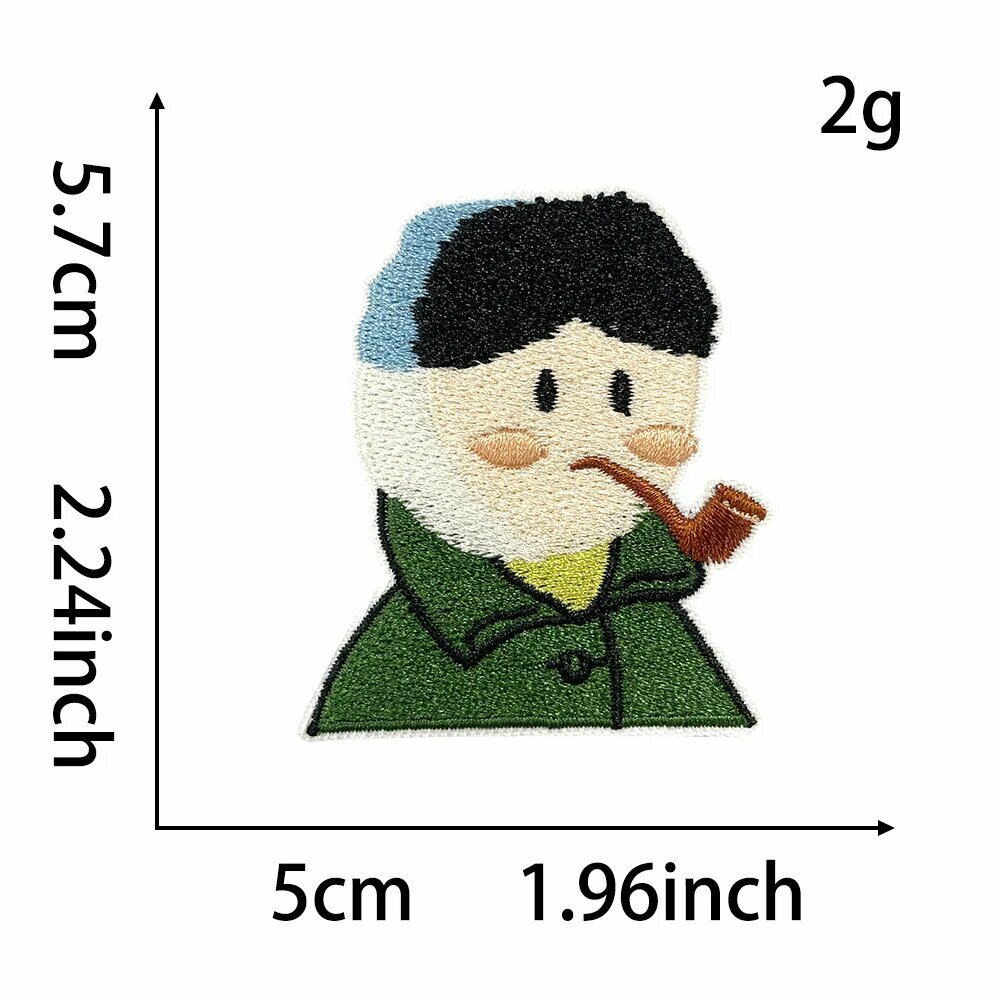 Вышивка на одежду, патч с персонажем, 5x5.7см, Green