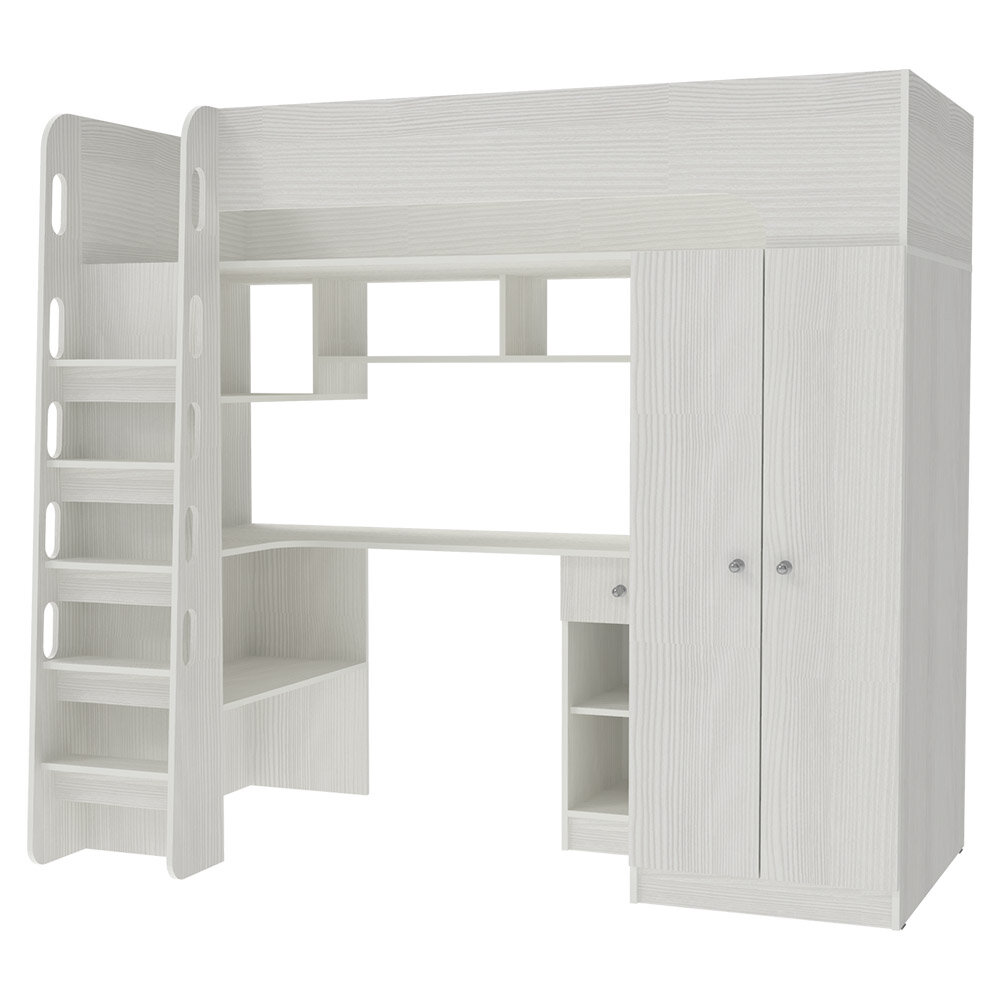 Кровать чердак Астра 10 Белое Дерево Белое Дерево