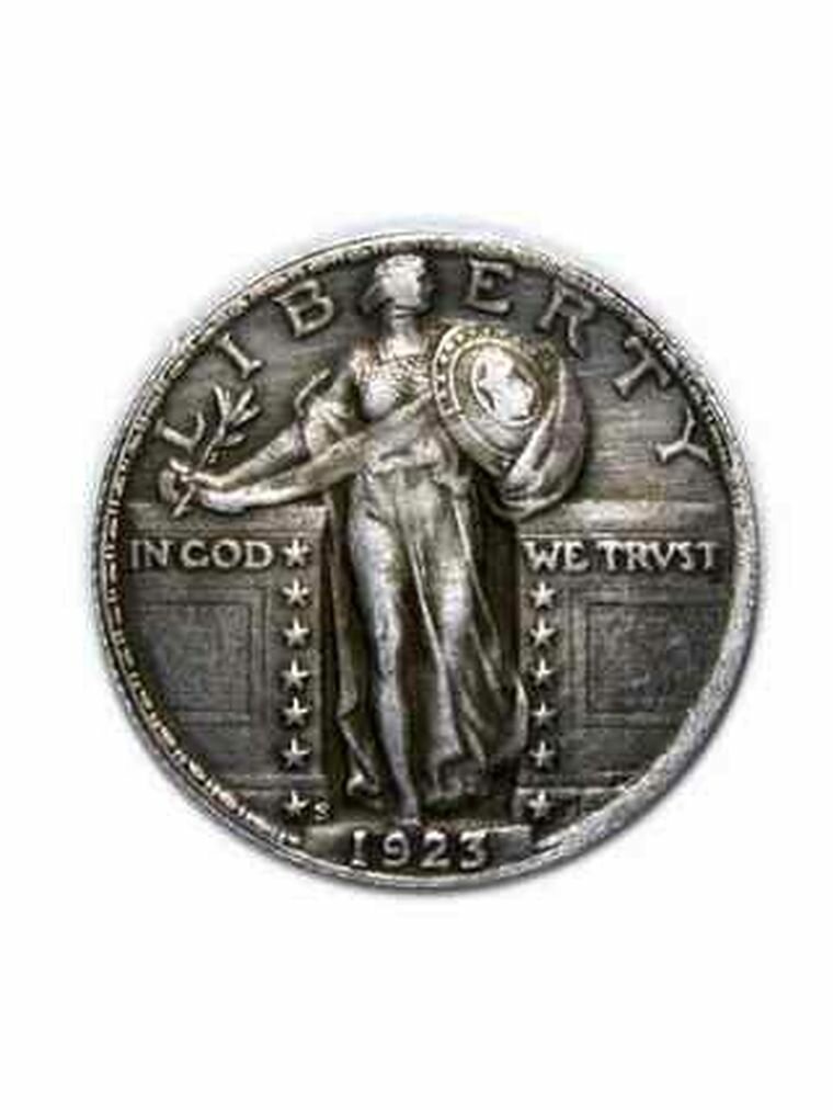 Квотер США 25 центов 1923 года в серебре сувенирная копия монеты, нумизматика, деньги для коллекции