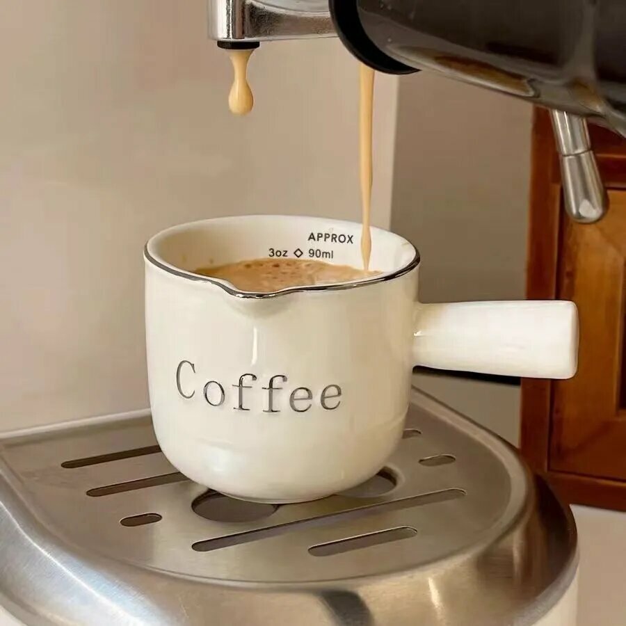 Молочно-белый, кофейный, чашка с молоком，120ml，Керамика, мода