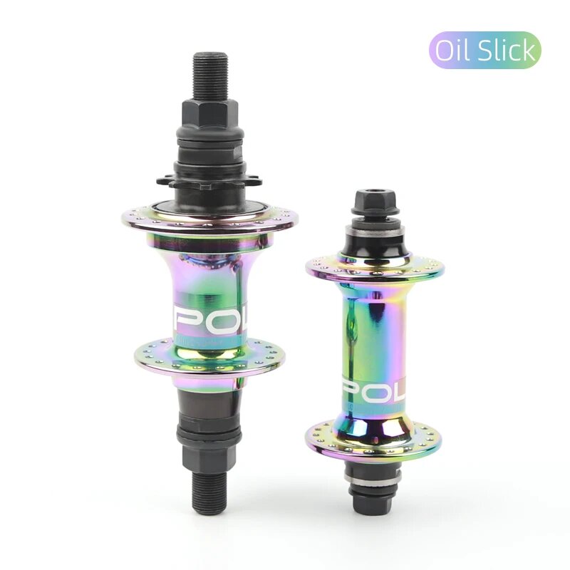 Ступицы POLSO BMX Freestyle 5 черные/красные/фиолетовые/масляное пятно A pair oil RHD