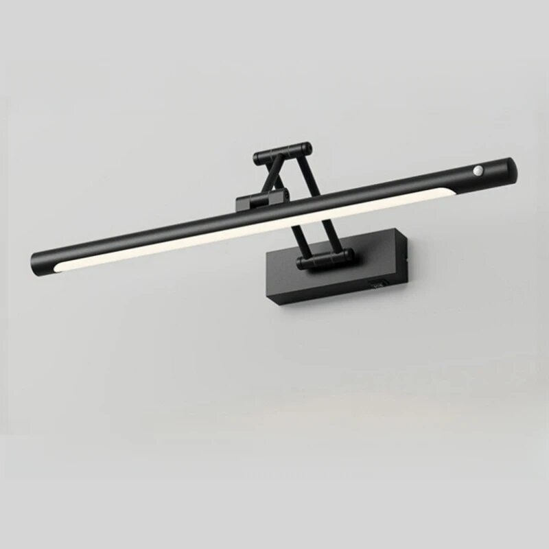 Светодиодная настенная лампа для ванной с датчиком движения, телескопическим плечом, передней зеркальной панелью, бра для картин, ванной, ваниты, душевой кабинеты, настенный светодиодный светильник