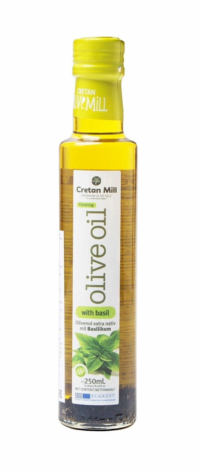 Масло оливковое нерафинированное высшего качества с Базиликом Cretan Mill 250мл