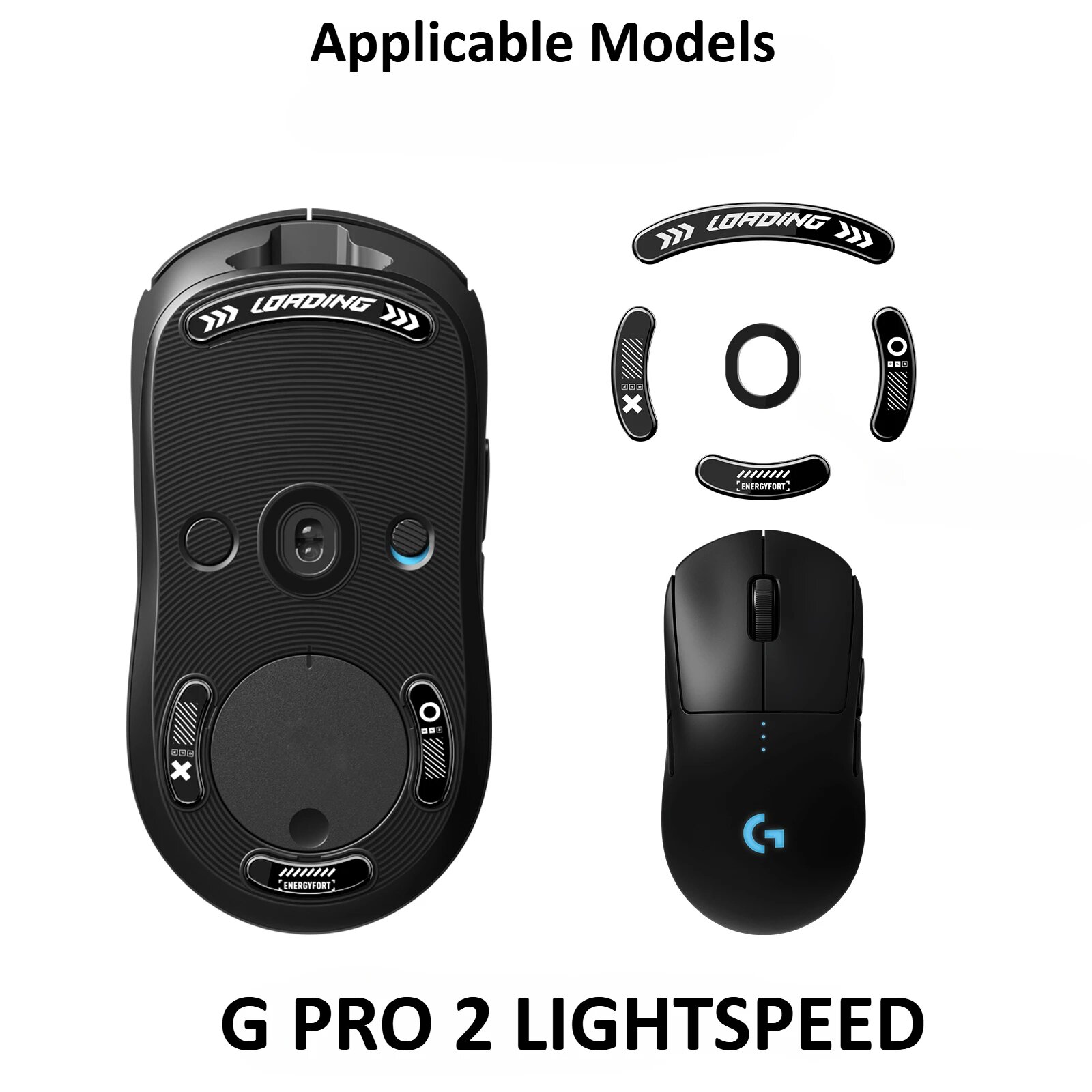 Стеклянные накладки для мыши SKIG для Logitech G PRO X SUPERLIGHT 2 DEX G PRO 2 LIGHTSPEED Type2-Black