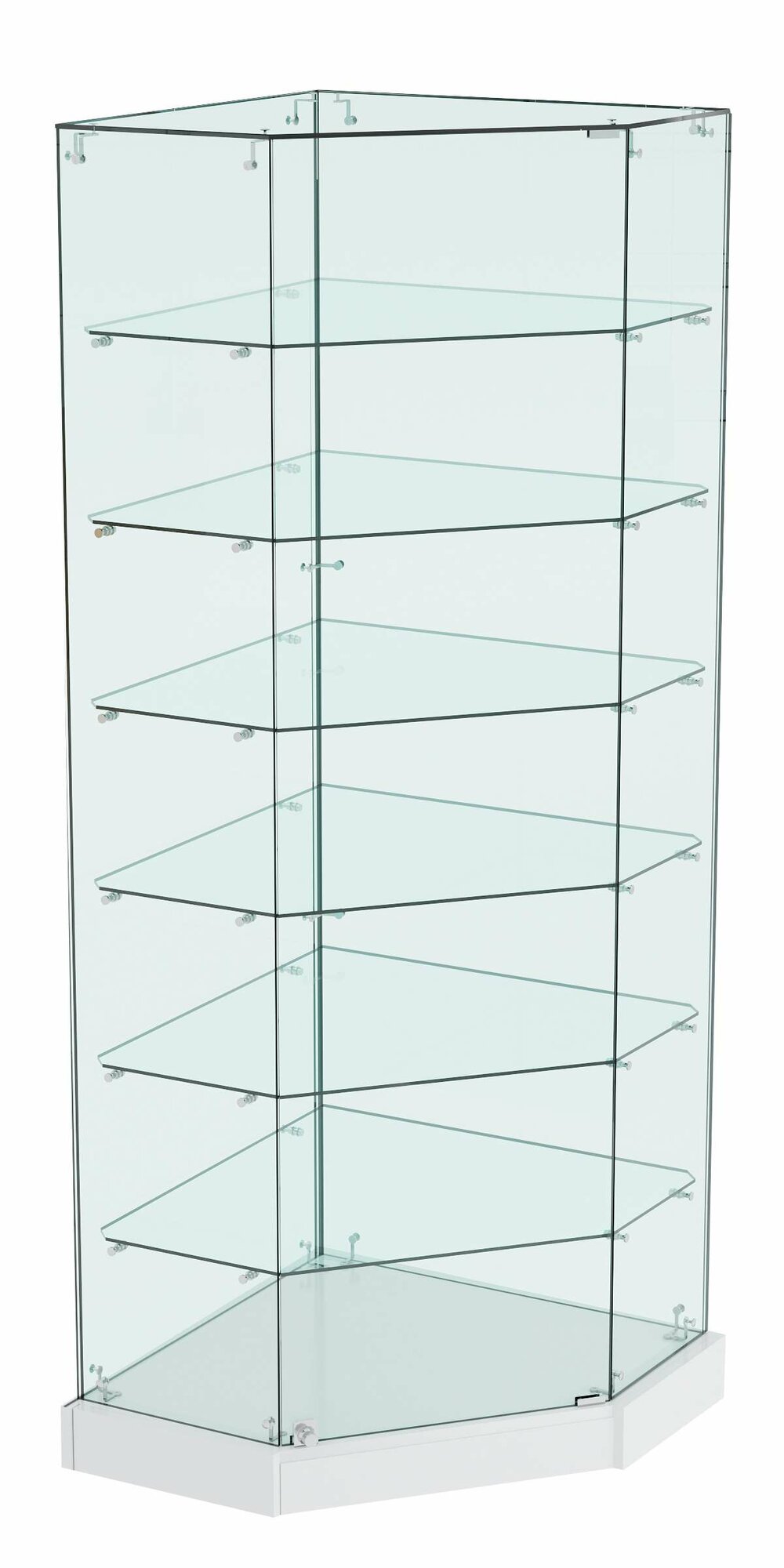 Витрина Хит продаж угловая №309 (закрытая, задние стенки - стекло), Серый