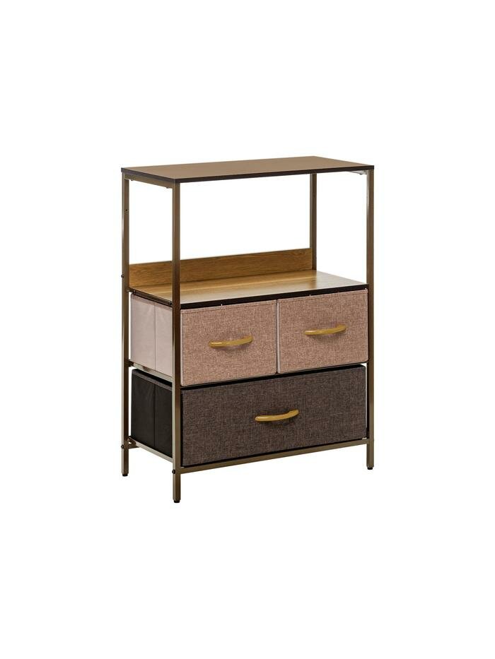 Комод Мебель Импэкс Локи Коричневый, металл / Светлое дерево / Коричневый, ткань / Светло-коричневый, ткань