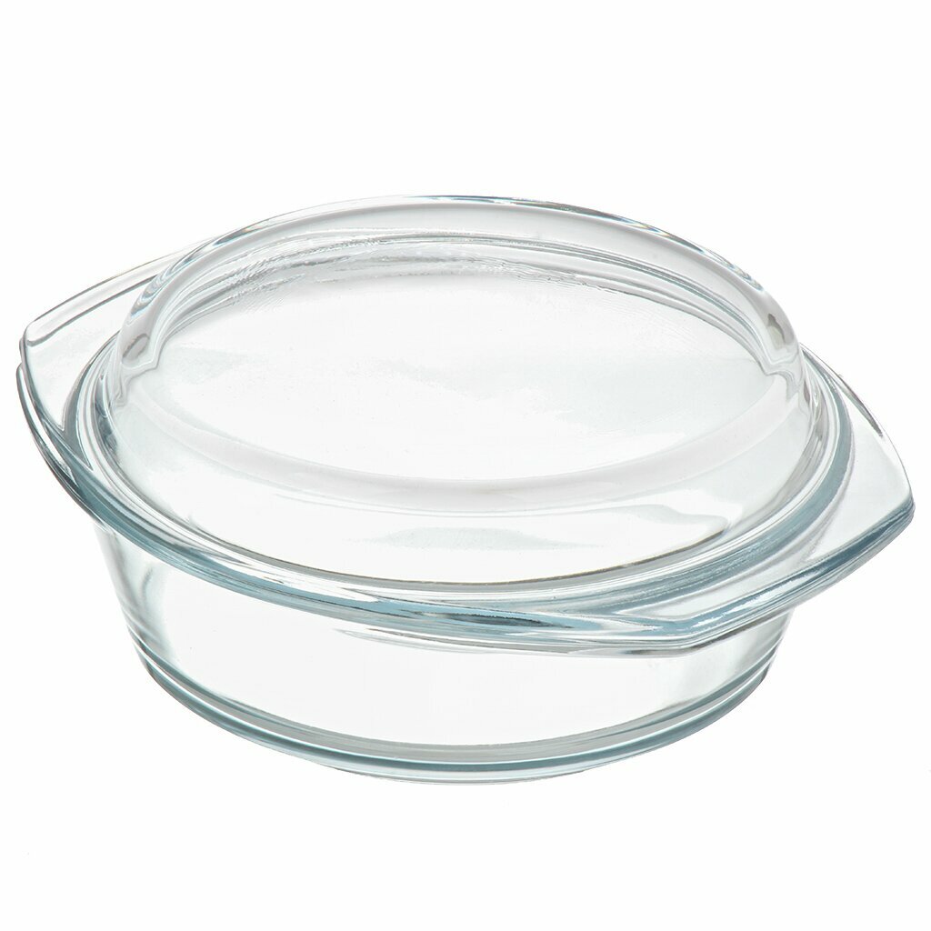 Горница Форма для запекания круглая с крышкой, 23.9х20.6х9.7 см, стеклянная