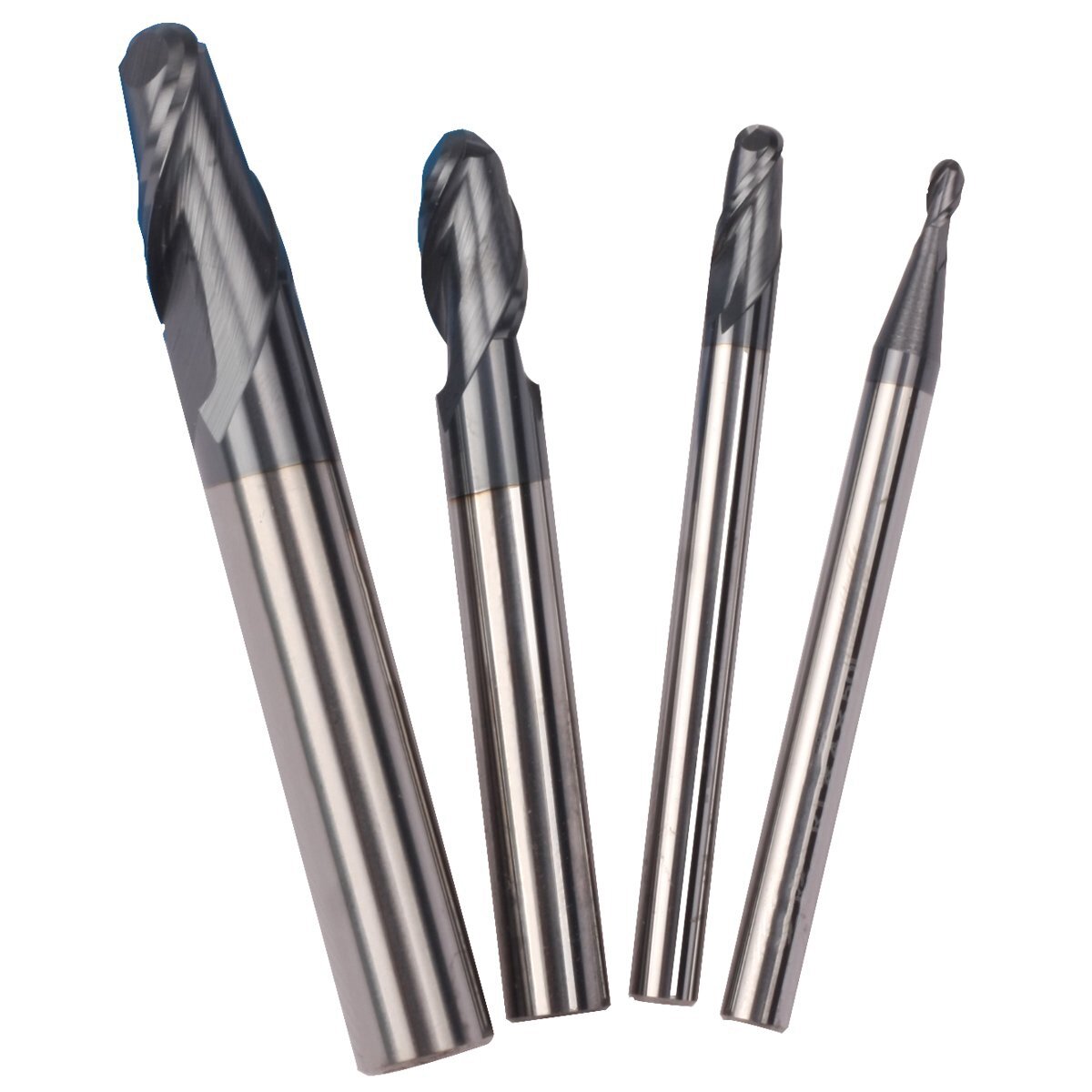 4 шт. 2-х канавочная сферическая концевая фреза с азотным покрытием для фрезерной резки с ЧПУ R1-4 мм для инструментов