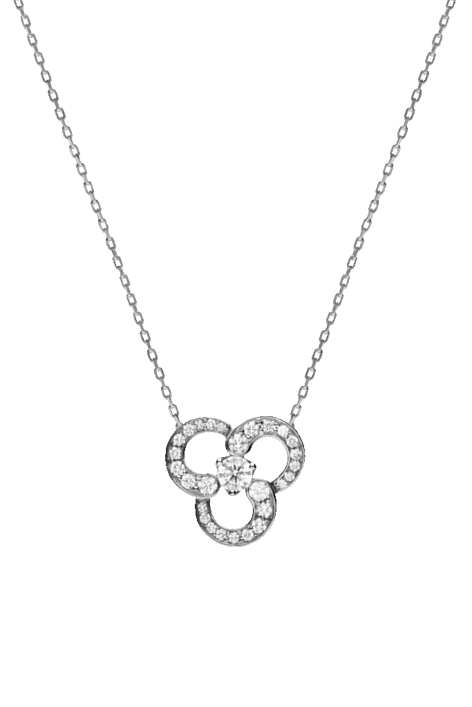 Колье, белое золото, 750 проба, бриллиант