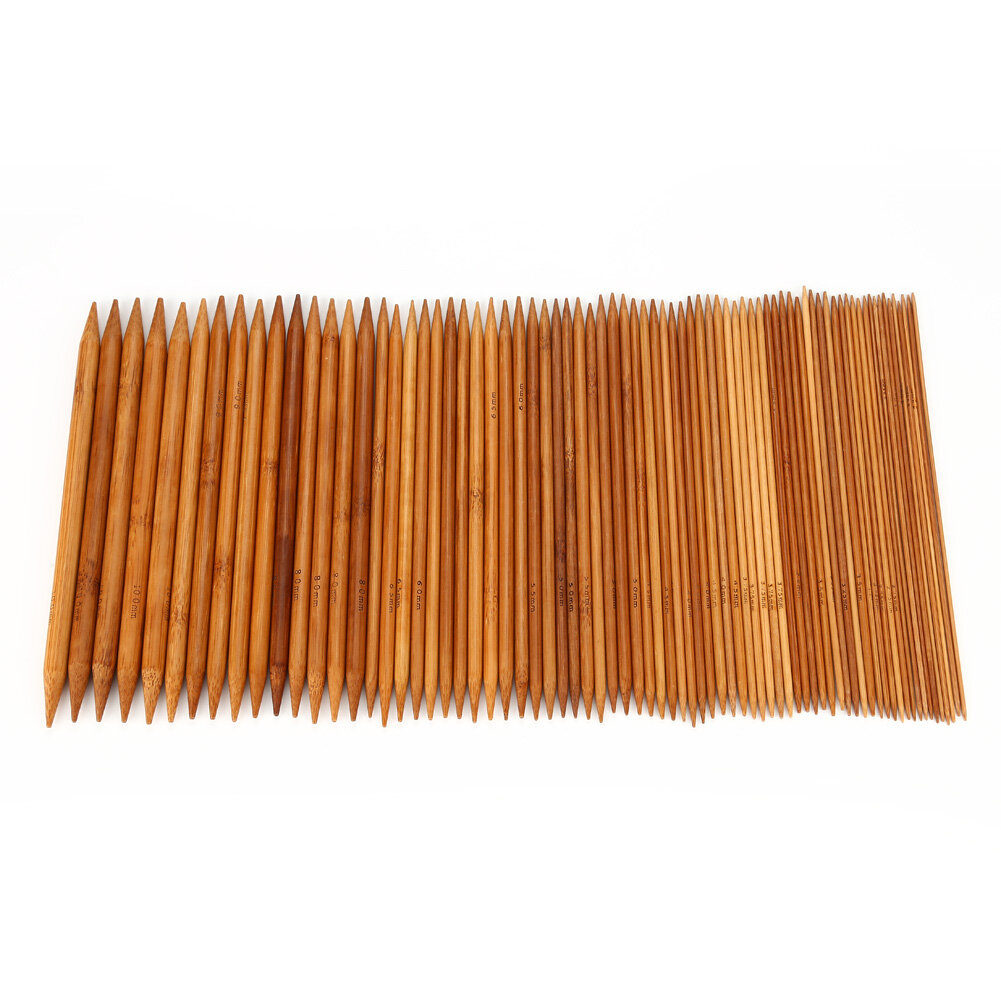 Двойная бамбука бамбука темная патина вязаная иглы, сделанная из китайской длины мосо баму.