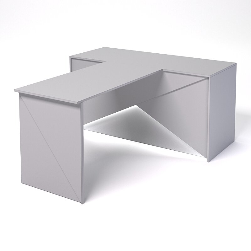 Стол руководителя №2 с приставкой брифингом, Серый. Производитель товара - компания Westcom.