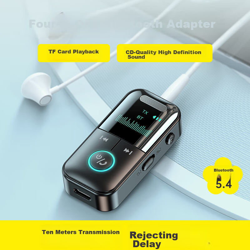 Biaze Bluetooth 5.4 Receiver Audio Transmitter, Bluetooth Adapter for Car Headphones, Speakers, Amplifiers, Desktop Computers, TVs, Wireless AUX Hands-Free Conversion