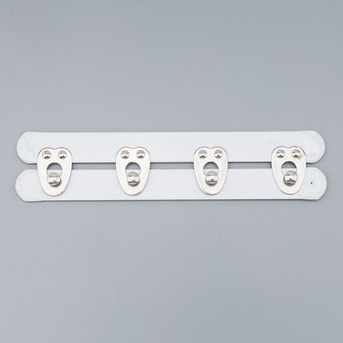 Застежка для корсета (бюск) 12 см, 4 шипа, сталь, цвет белый, Айрис