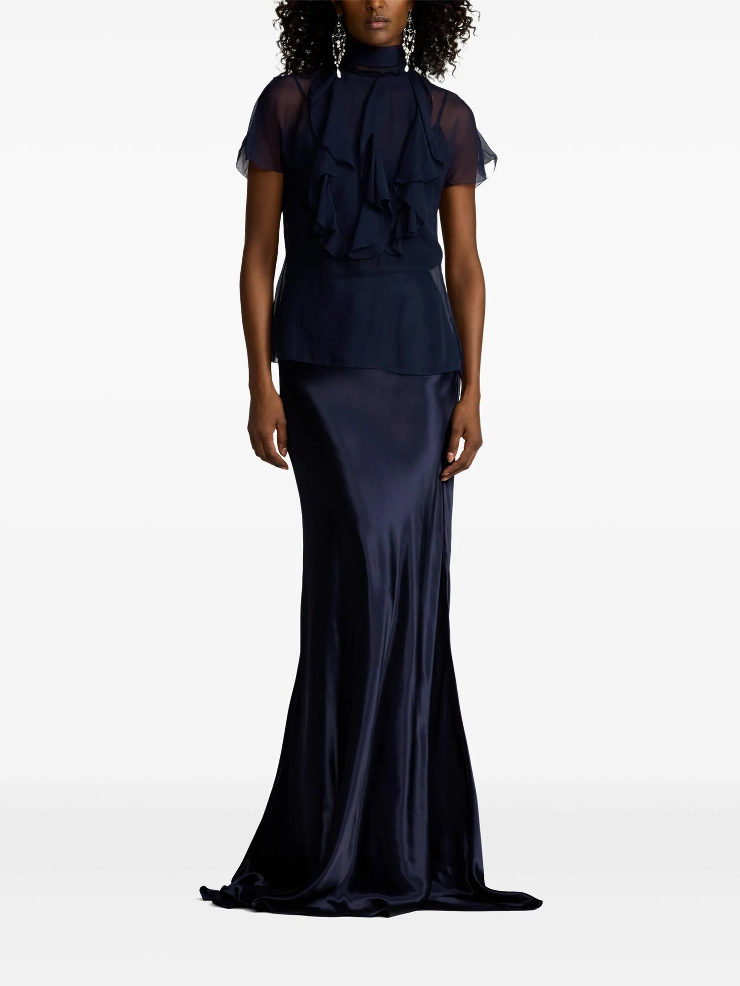 Блуза Ralph Lauren Collection Etta, размер 2, синий — фото 1
