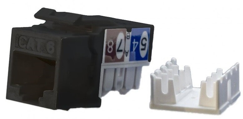 Модуль информационный Hyperline Keystone, RJ45, 1, категория 6, черный (KJ9-8P8C-C6-90-BK)