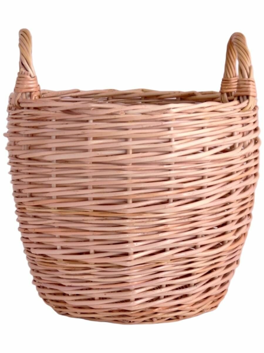 Корзина плетеная "Ушат" глубокая круглая №1, ручное плетение из лозы