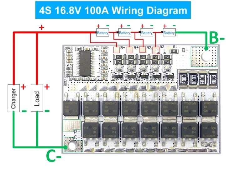 Защита Li-ion 4S 12V 100A