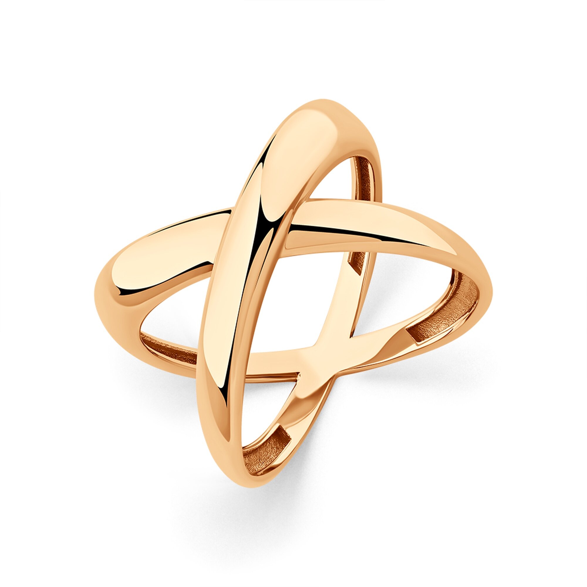 Кольцо широкое, красное золото, 585 проба