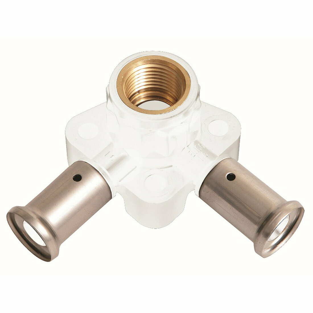 Водорозетка угловая ВР, ПВДФ пресс (белая), 20x1/2"x20 (40 мм), HENCO