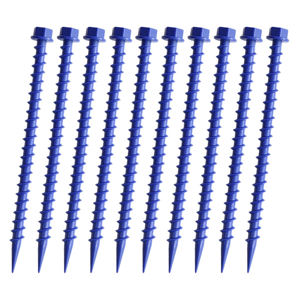 1 комплект из 10 гвоздей для палаток для кемпинга и альпинизма, наружный навес из непромокаемого брезента, фиксированный пластиковыми гвоздями-синий