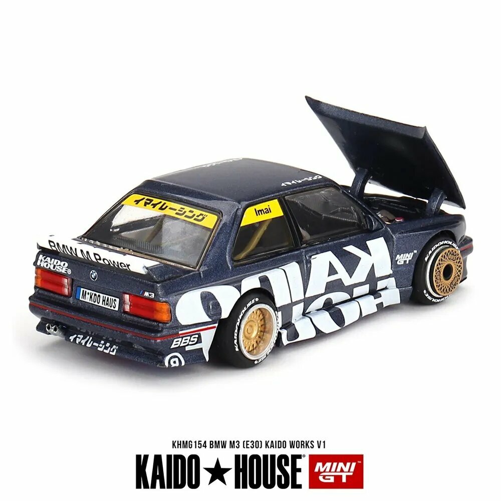 MINI GT+KAIDO HOUSE Khmg154 BMW M3(E30) Works V1 Под Давлением Автомобиль Модели 1/64 Kaido Works V1