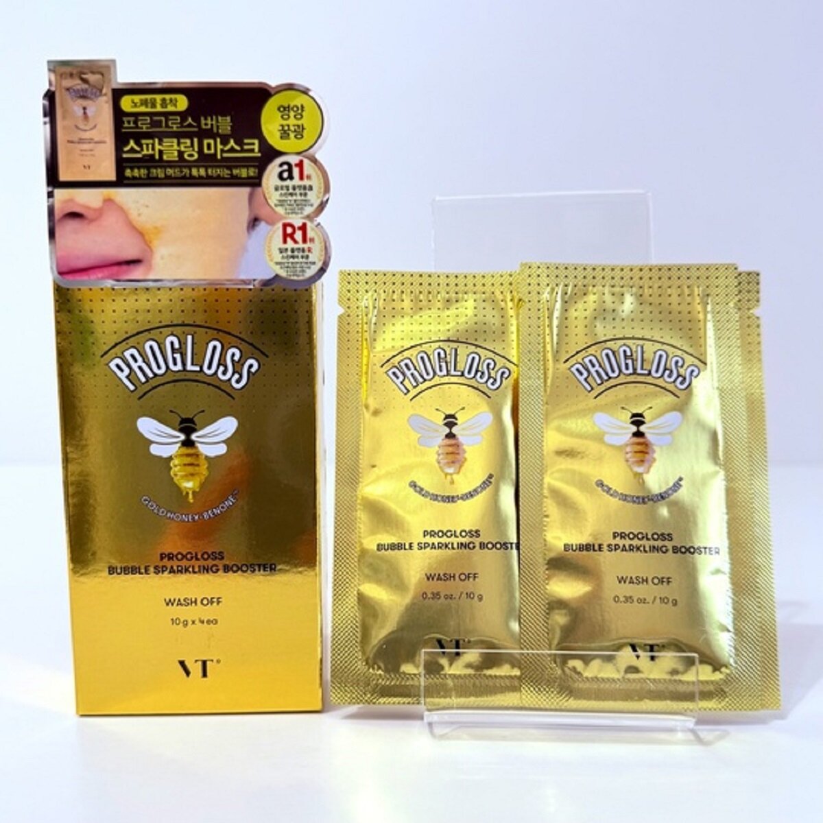 VT Очищающая пузырьковая маска для лица Cosmetics Progloss Bubble Sparkling Booster (4шт)