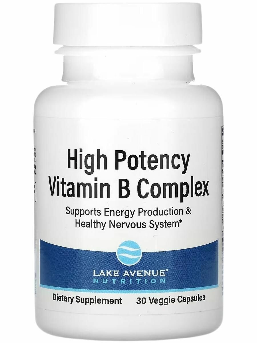 Витамины группы B Lake Avenue 30 капсул, для нервной системы и выработки энергии