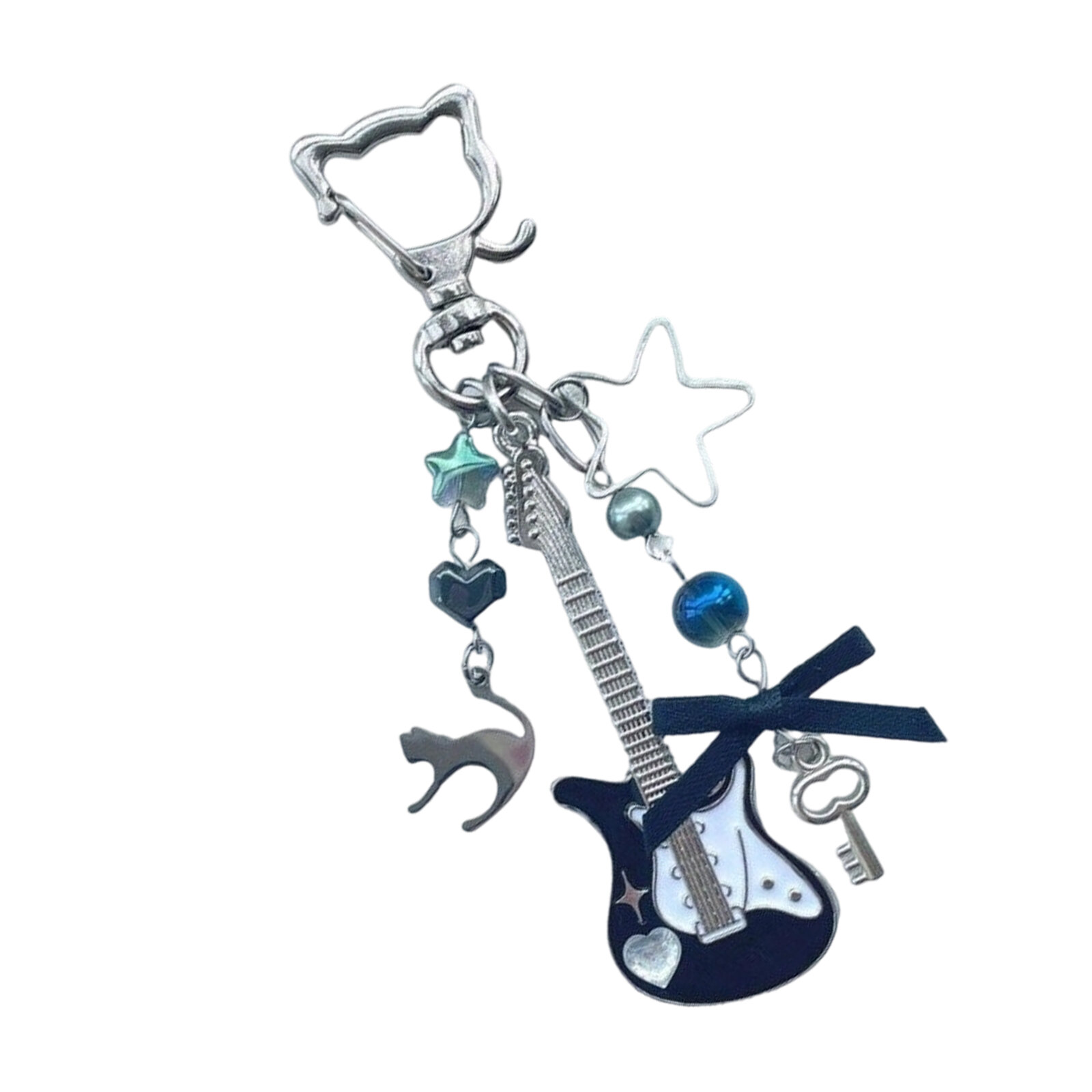 Бисерный Ключ-Подвеска Гитара Кошка Украшение