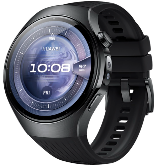 Смарт-часы HUAWEI WATCH 5 46mm Black Fluoroelastomer Strap (Rates-L19F)