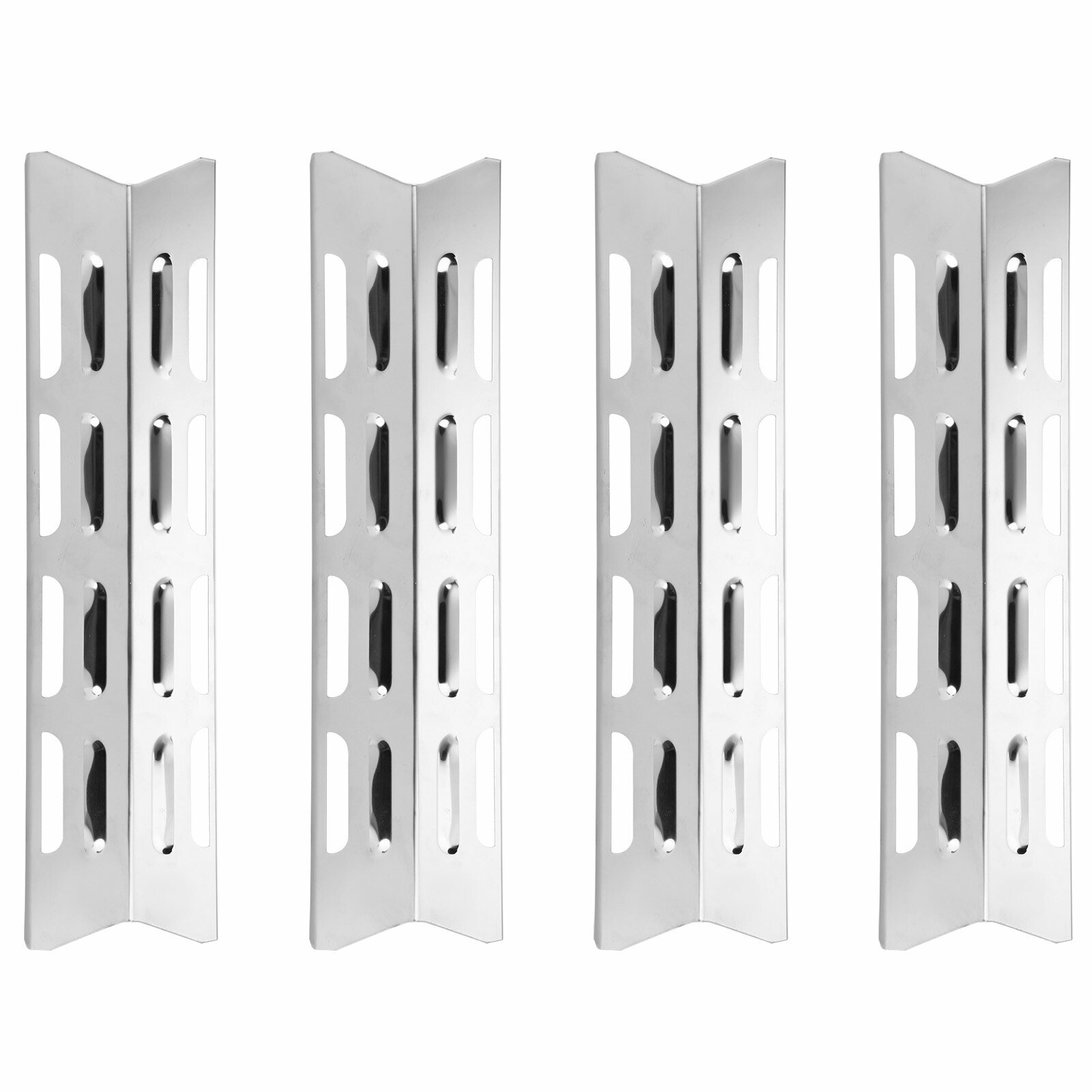 4 шт. Накладки из нержавеющей стали для горелок гриля, дефлекторы тепла, навесы для горелок, аксессуары для газовых грилей и духовых шкафов, подходящие для BACKYARD GRILL BY12-084-029-97, BBQ TEK GSF2818K, MASTER FORGE B10LG25 и других моделей