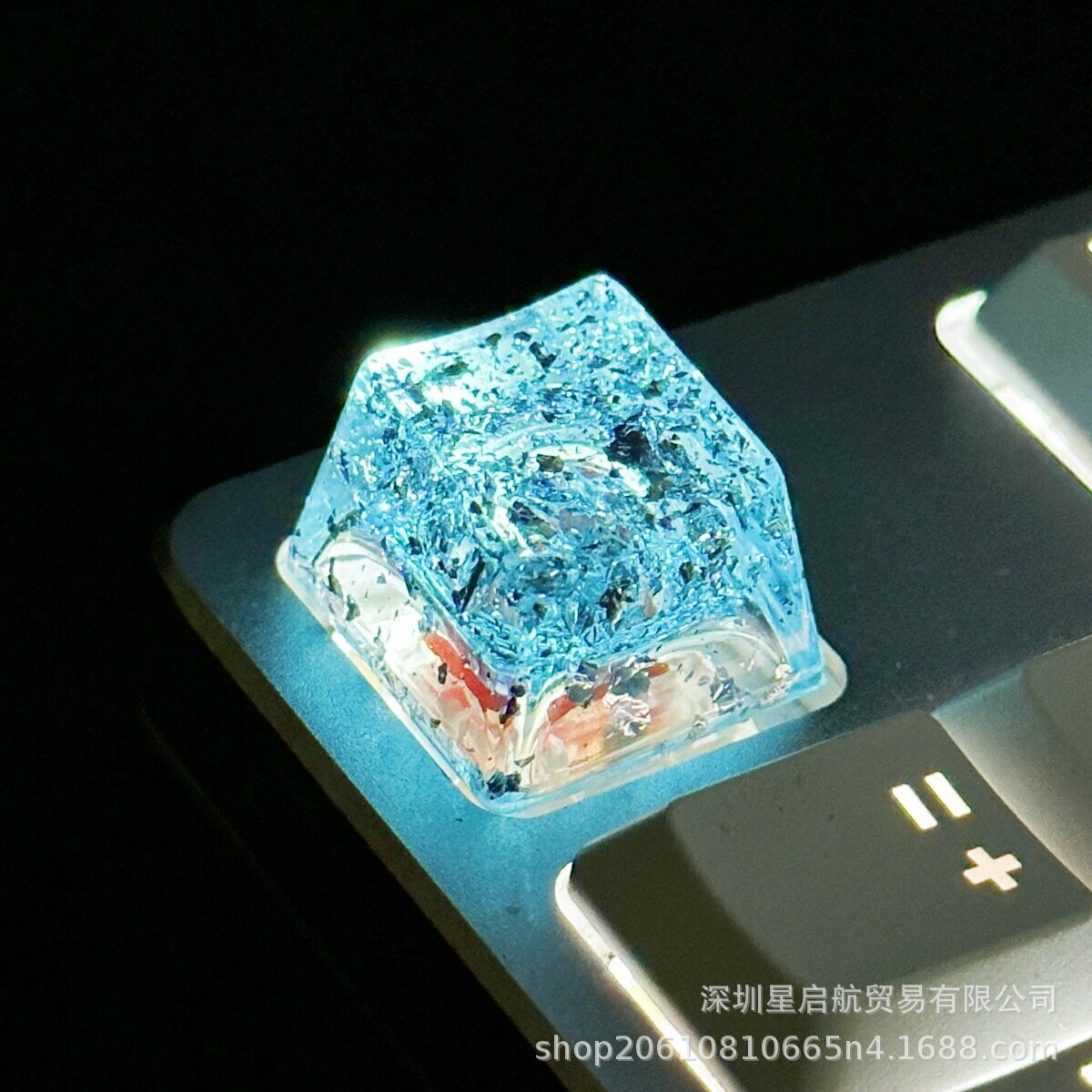 Трансграничная смола Оригинальная персонализированная капающая ледяная фольга бумажная клавиатура крышка серебряная