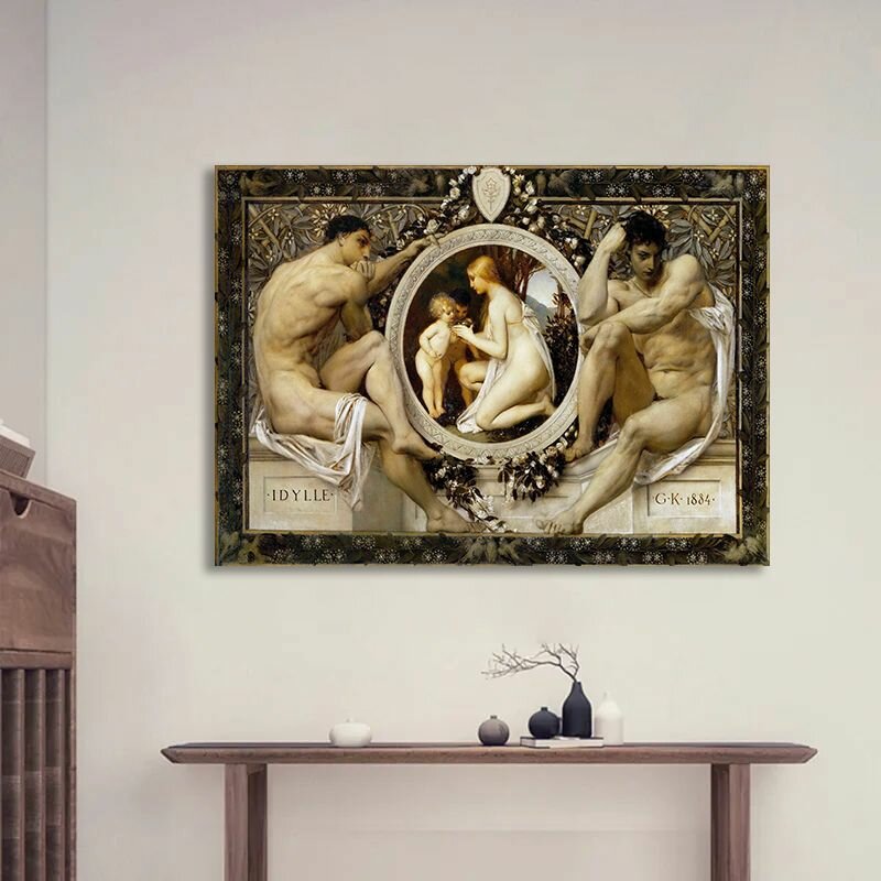 Густав климт / идиллия, Репродукция картины на холсте, 30х40 см.