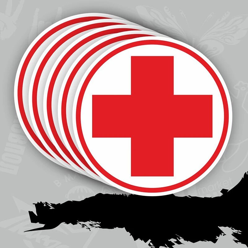 Красный медицинский крест автомобильная наклейка самоклеящаяся наклейка для автомобильного заднего окна и бампера водонепроницаемая наклейка SH777