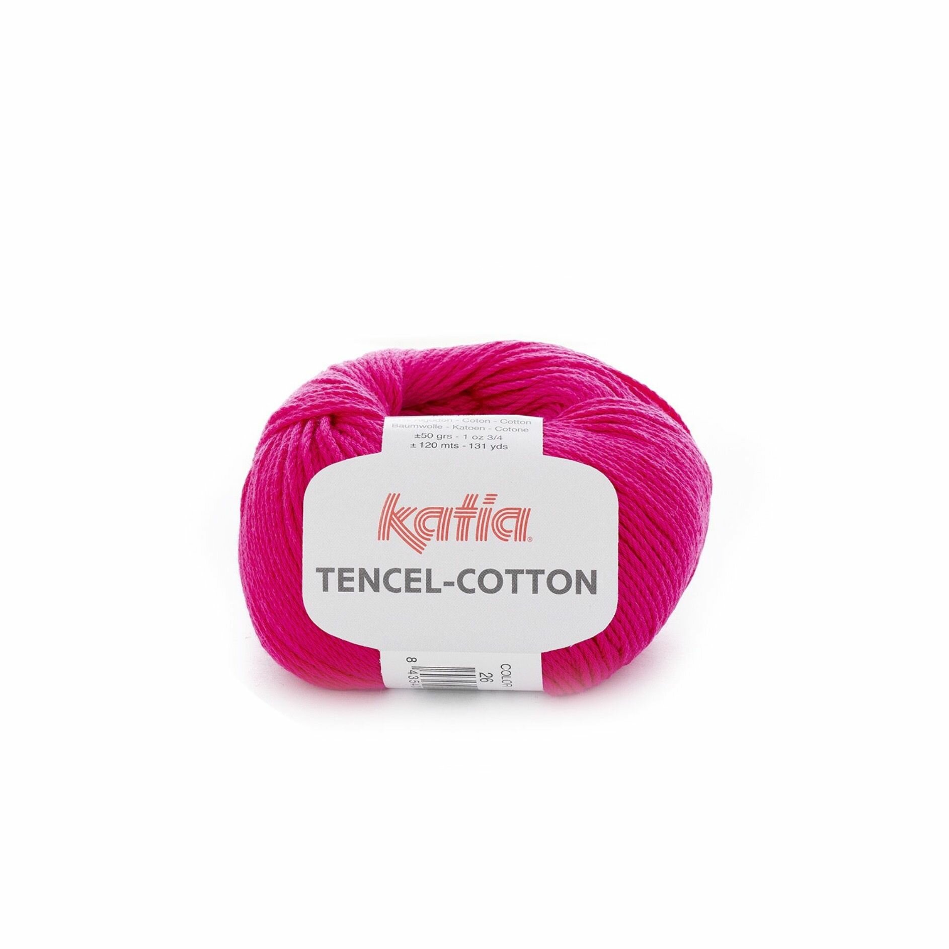 Пряжа для вязания Katia Tencel-Cotton (26 Fuchsia) 1 моток 50 г/120 м