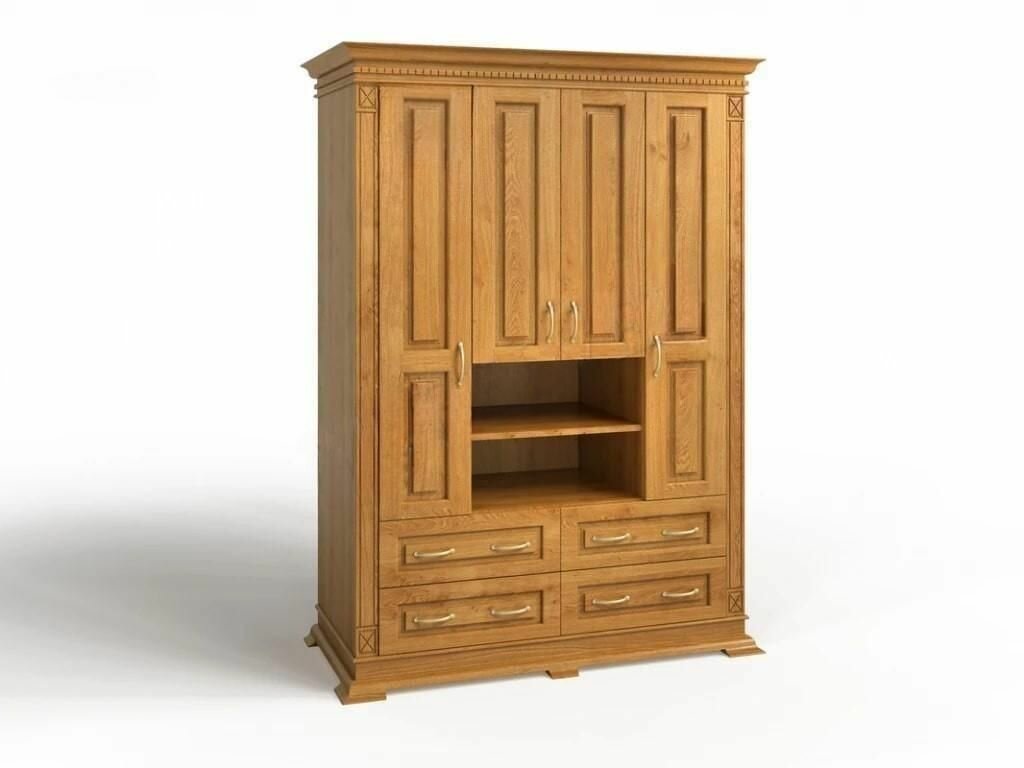 Шкаф Верди №202 из Массива сосны, 180х55х200 см, классический орех 2