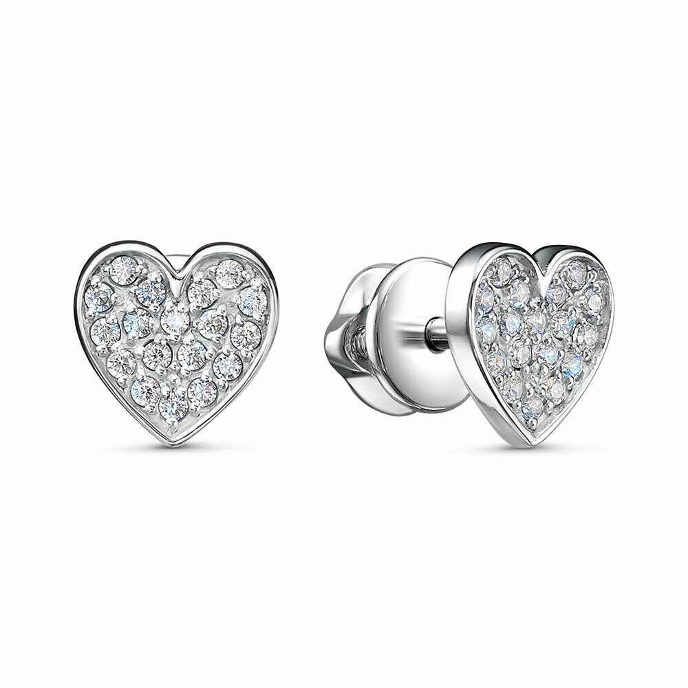 Серьги, серебро, 925 проба, фианит
