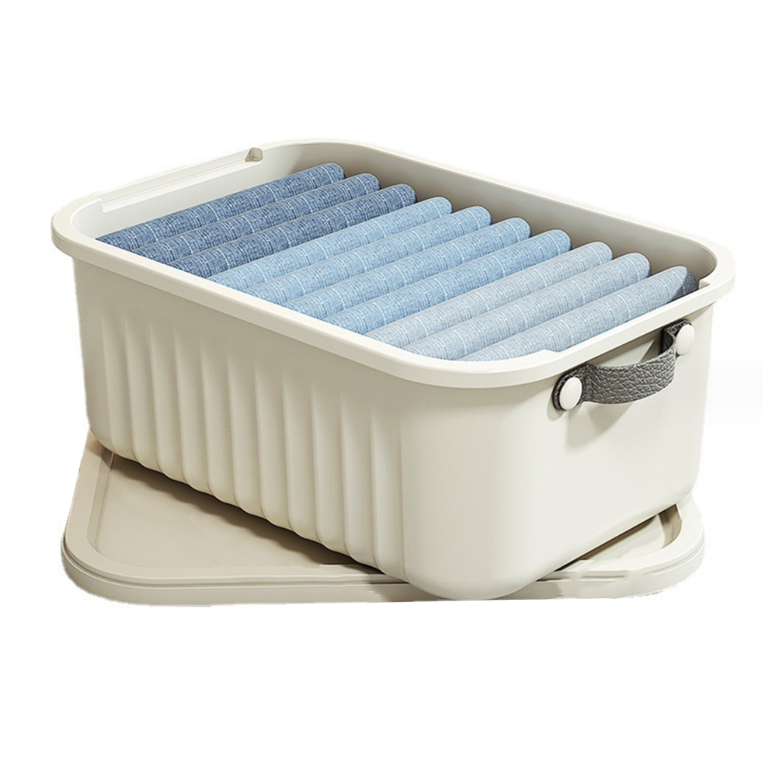 Коробка-органайзер для одежды, полипропиленовая пластиковая большая тканевая корзина для хранения с крышкой и ручкой для домашнего шкафа, короткий ящик