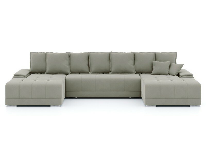 Угловой П-образный диван "Nordviks" еврокнижка, в ткани велюр зара лайт 04