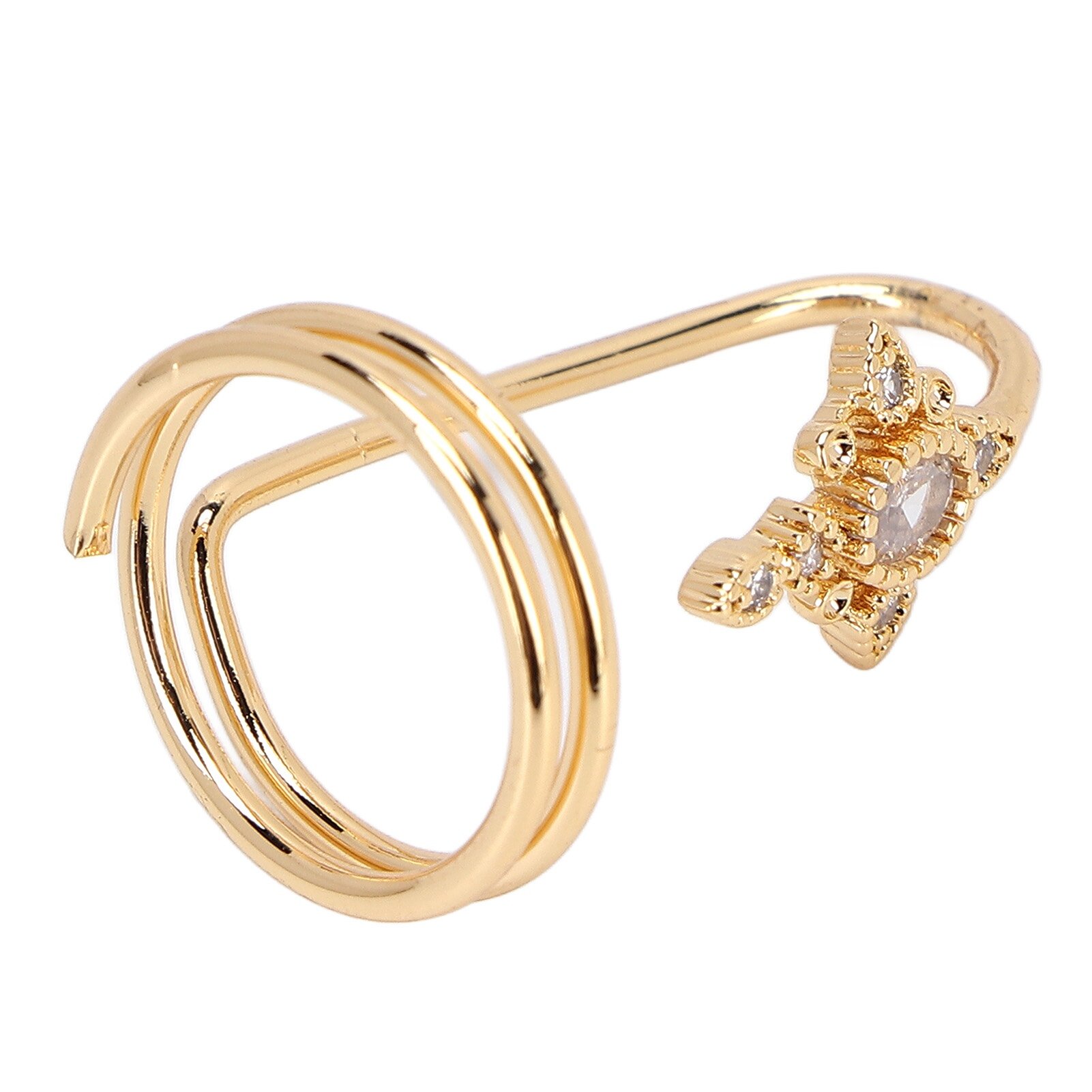 Женский электропластированный медный кольцо для ногтей, модный аксессуар для маникюра, размер 2.8 x 1.5 см