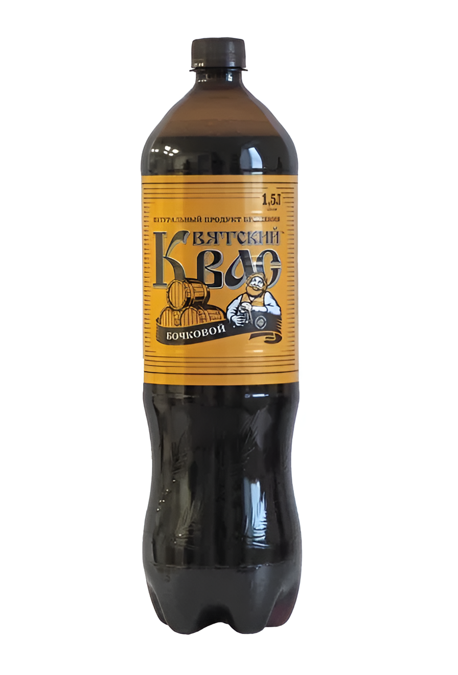 Квас "Бочковой" Вятский Вятич, ПЭТ, в упаковке 6 штук по 1,5л