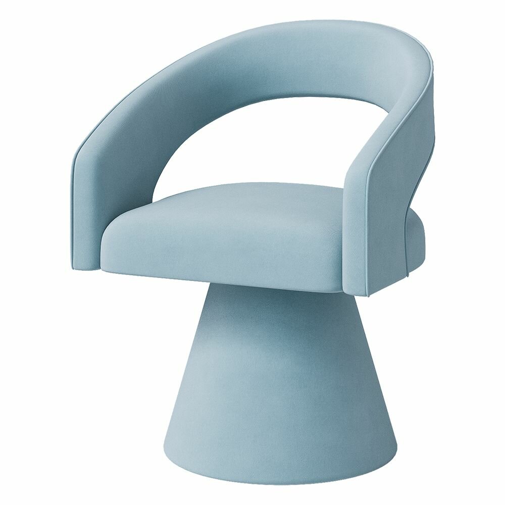 Стул-кресло мягкий VERONICA на опоре вращения, мягкое основание, голубой MUCHIO 18