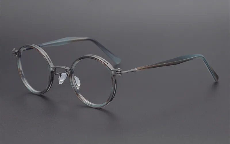 Круглые очки SO SMOOTH WIND из титана и ацетата Grey